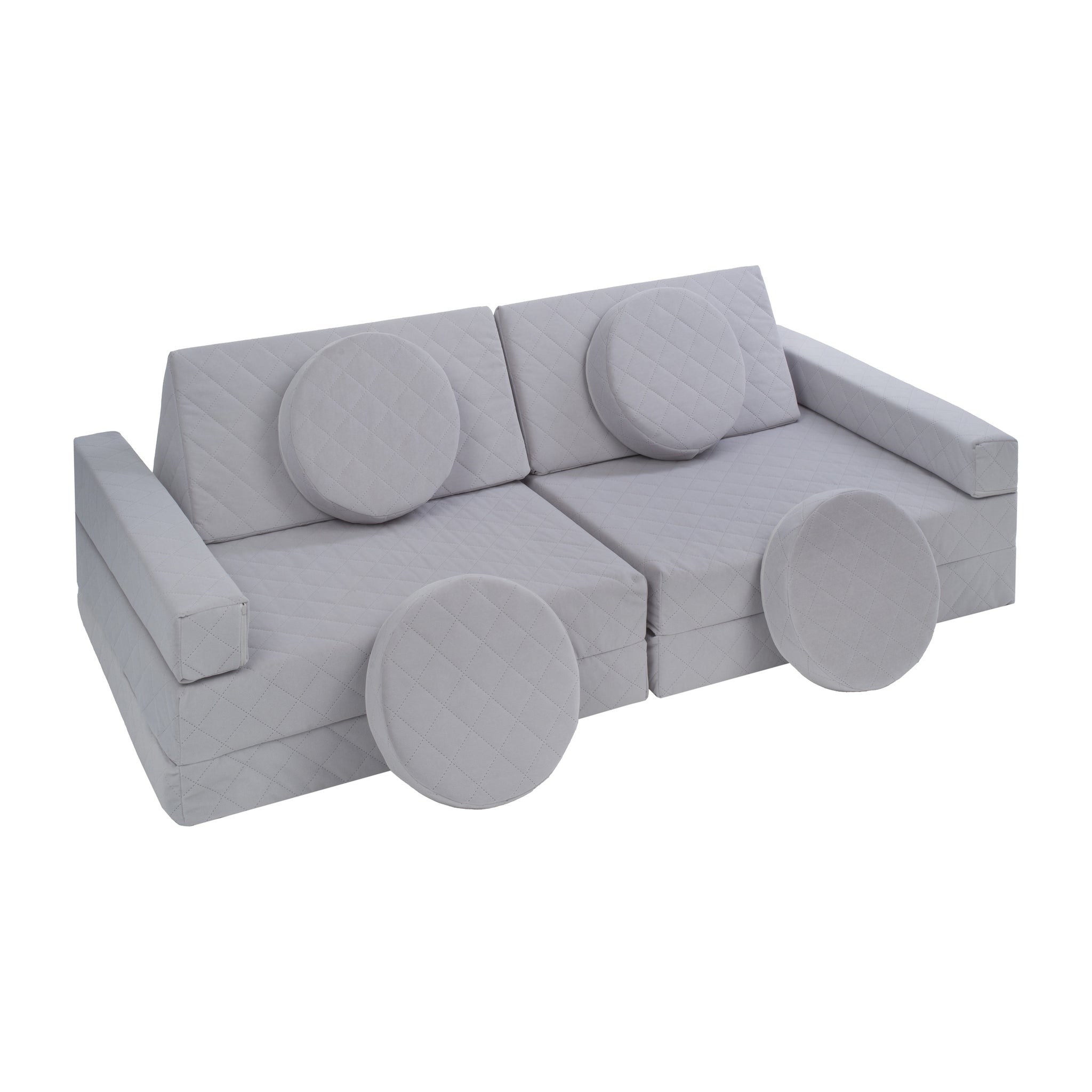 Soft Play Modular Couch, Diamond Stitch, Grey – The Cosy Nursery