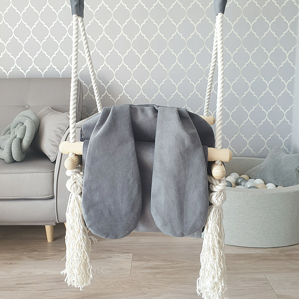 Bunny Rabbit Swing Chair Grey – The Cosy Nursery