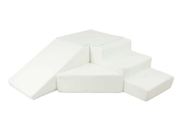Slide and Step Soft Play Set, White – The Cosy Nursery