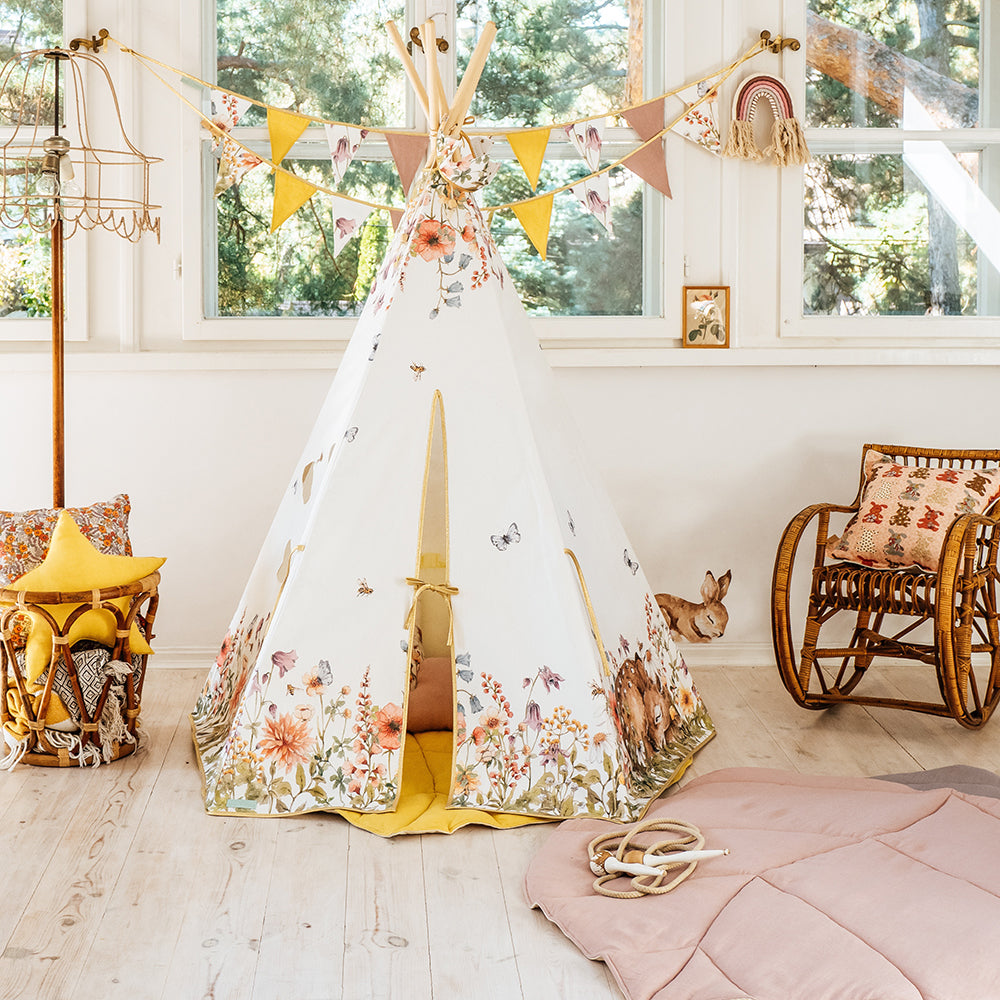 Pattern Teepee Tent, Wildflowers & Meadows – The Cosy Nursery