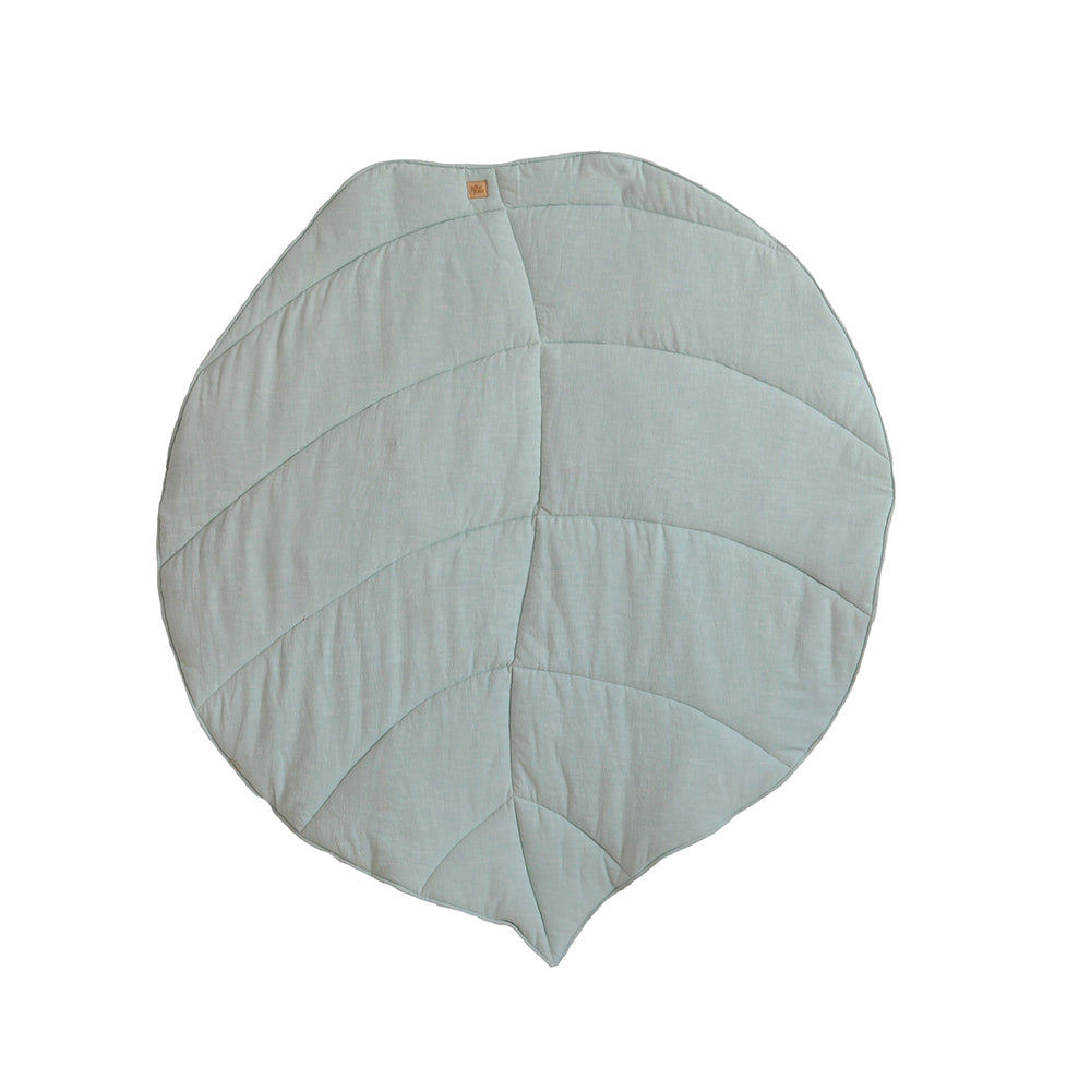 Leaf Play Mat, Mint Green Linen – The Cosy Nursery