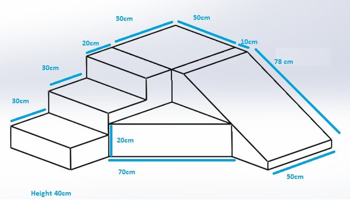 Slide and Step Soft Play Set, Grey & White – The Cosy Nursery